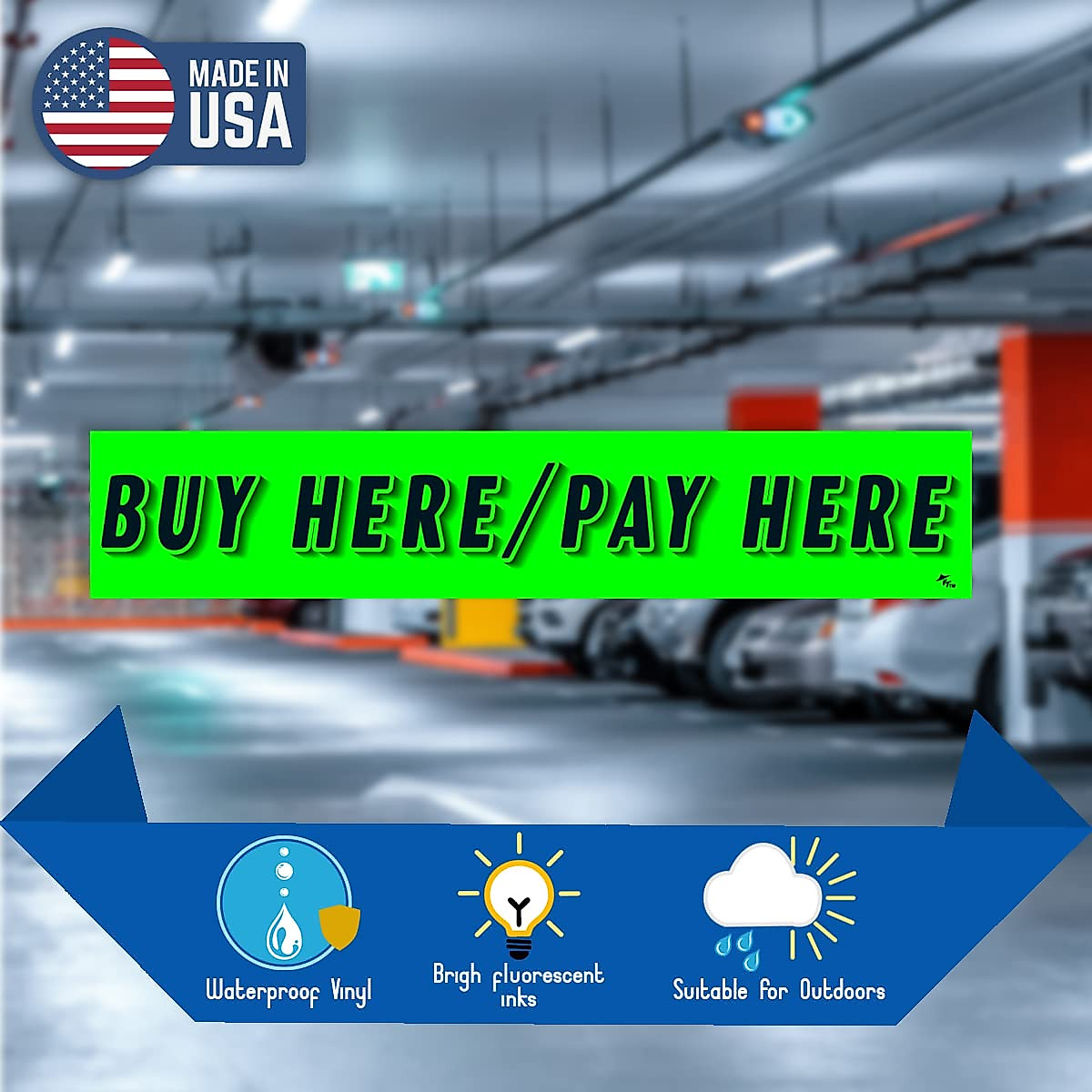 VERSA-TAGS 7.5" Black/Green Vinyl Number Decals 11 Dozen Set Windshield Pricing & 1 Pack of Each of Buy Here Pay Here, Cash, Financing Available 14.5" x 2.75" Sticker Windshield Decal Auto Dealership