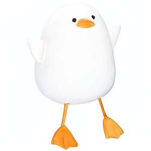 MELECERi White Duck Plush Toy Stuffed Animals Hugging Duck Plush Cute Plushies for Girls and Boys 13.7"