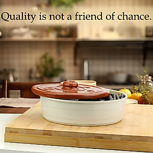 Clay Dolma Pot Lid Cover -Weighted Clay Lid for Dolma Cooking -Traditional Dolma Cover -Pot for Dolma -Clay Dolma Lid -Handcrafted Dolma Pot Cover(8,6 inch)