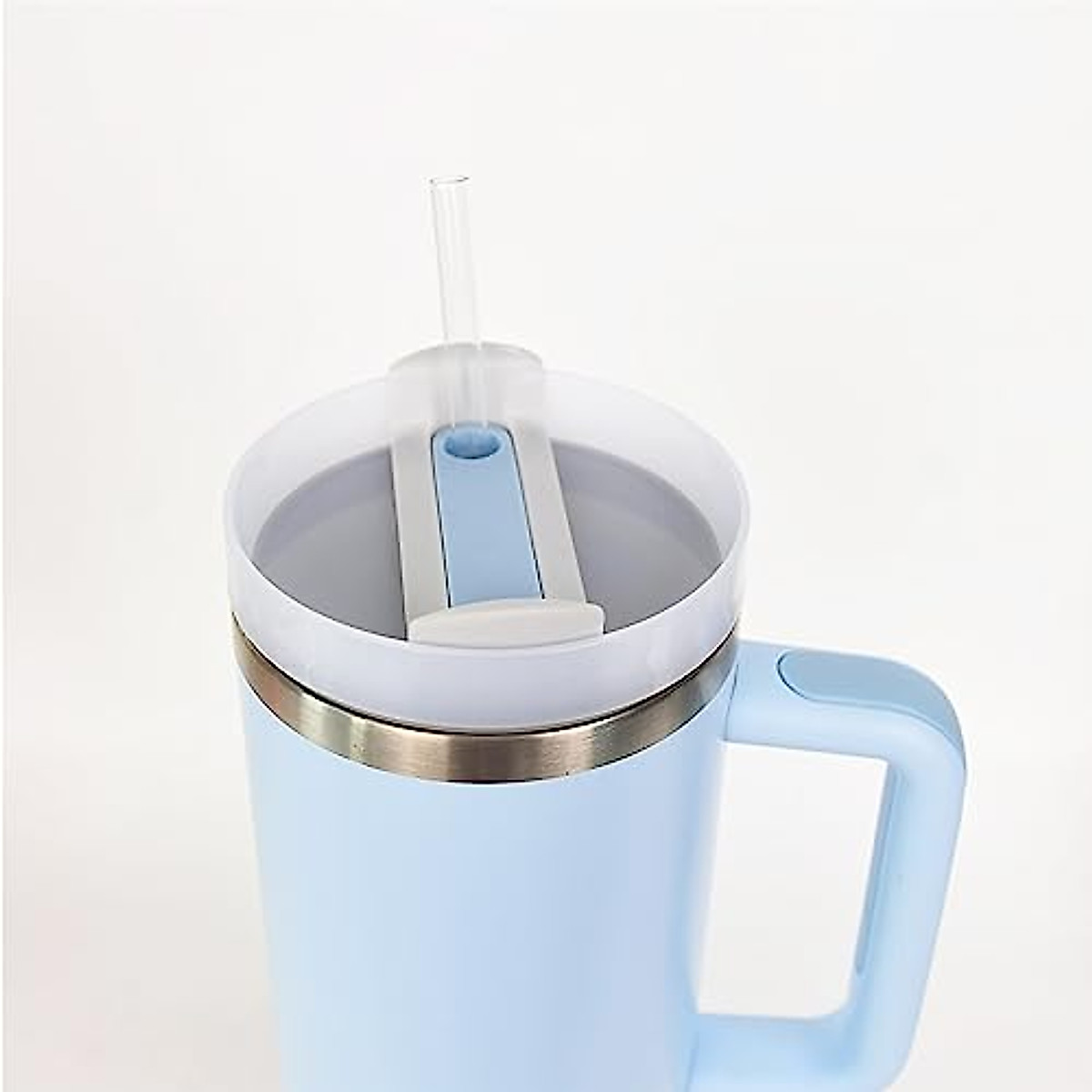 PureElement 40 oz Adventure Quencher Tumbler H2.0 with Handle and Straw | New Easy Grip | Double Wall Stainless Steel Insulated Design | Resistant and Durable | Dupe Mug Cup (Chambray)