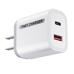 USB C Charger Block 30W, Dual Port Wall Fast Charger, Type C USB PD 3.0 Power Adapter for iPhone14 Pro/iPad/Air Pods/Samsung and More.