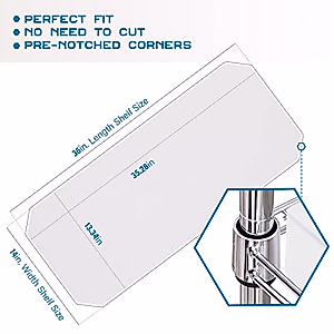 BRIAN & DANY Wire Shelf Liner 14" X 36", Heavy Duty Shelf Liners for Wire Shelving, Waterproof Protector Mats, Set of 5, Transparent