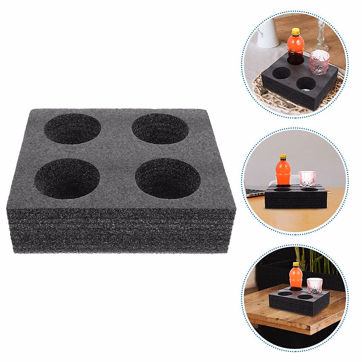 Cabilock Takeout Cup Carrier Trays Foam Cup Holder Tray Coffee Carrier Soft to Go Drink Holder Beverage Takeout Tray for Hot and Cold Drink Coffee Milk Tea Takeout Cup Holder