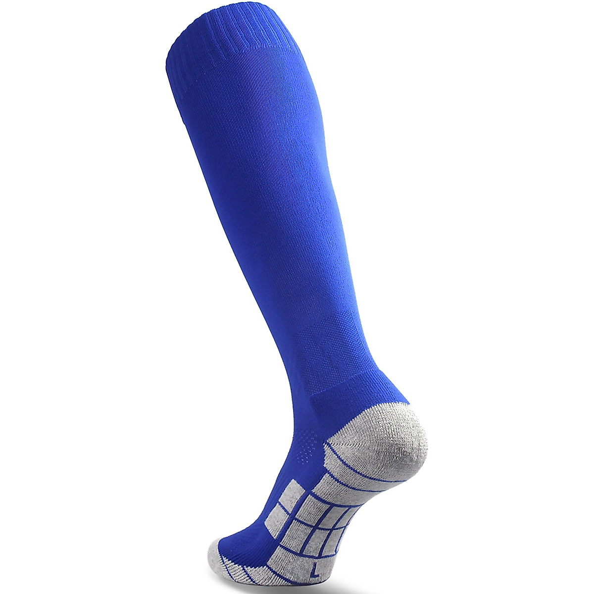 CWVLC Lillte Boy's Soccer Socks Kids Football Sport Team Athletic Knee High Long Tube Cotton Compression Socks Blue X-Small (12C-13C Kids/ 1Y-3Y Youth)