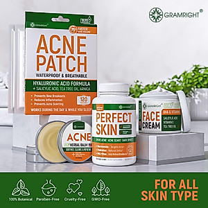 Acne Patches - Natural Hydrocolloid Bandages for Acne Spot Treatment - Cystic Acne Cover Patches with Salicylic, Hyaluronic Acids and Tea Tree Oil - Pimple Patches for Face - 120 Patches