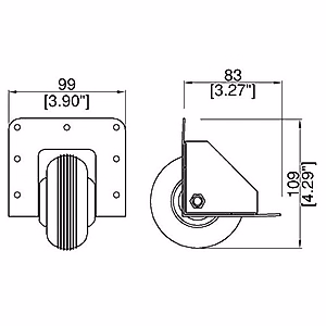 Penn-Elcom W2080K/HD 3" Heavy Duty Recessed Corner Caster in Sleek Black