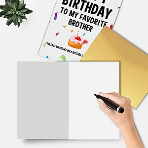 Funny Birthday Card for Brother, Humorous Bro Bday Greeting Card, Hilarious Brother Birthday Card from Sister Brother