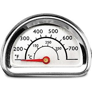 Hisencn G351-0076-W1 Temp Gauge, Thermometer, Heat Indicator Replacement for Charbroil and Kenmore Gas Grill Models Stainless Steel Temperature Gauge T00473 1PK Repair Parts