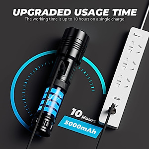 SKNSL Rechargeable Led Flashlights High Lumens: 990,000 Lumen Super Bright Flashlight, 7 Modes with COB Work Light, IPX6 Waterproof, Powerful Handheld Flash Light for Home, Camping, Hiking