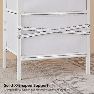 HOOBRO Nightstand, 2 Drawer Dresser for Bedroom, Small Night Stand, Bedside Furniture, End Tables with Fabric Drawer, Side Table for Bedroom, Dorm, White WT82BZ01