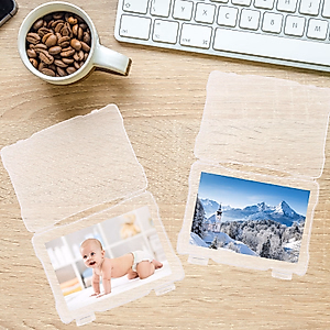 VILLCASE Plastic Postcards Storage Box, Transparent Greeting Card Organizer Portable Business Card Holder, Photo Organizer Cases for Crafts, Scrapbook, Paper, Envelopes