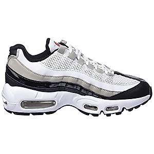 NIKE Women's Sneaker, White Black Lt Iron Ore University Red, 9