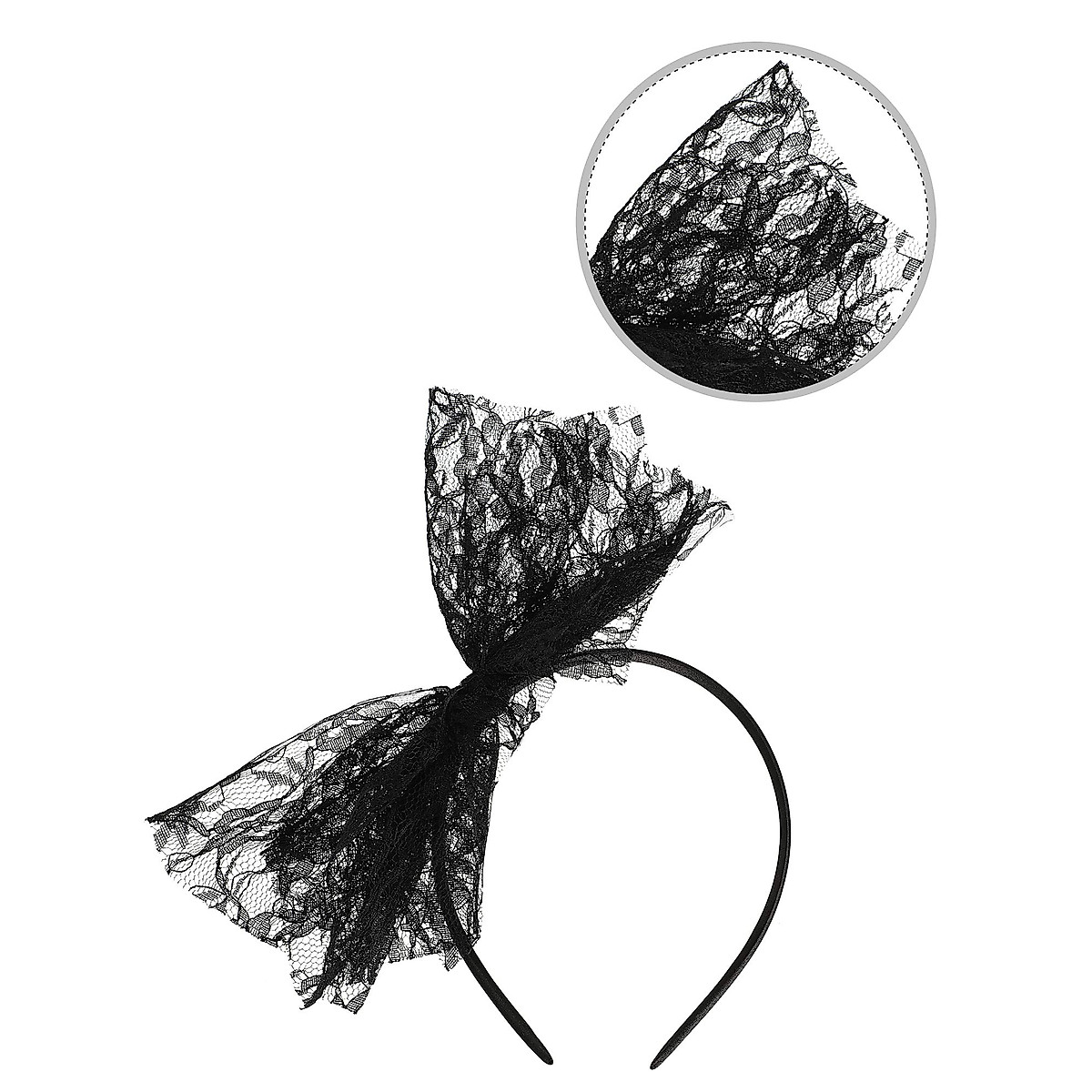 Blulu 80s Fancy Dress Costume Accessories Lace Headband Earrings Fishnet Gloves Necklace Bracelet for 80s Retro Party (Black)