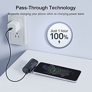 iWALK LinkPod 4 Small Portable Charger USB C Cute Power Bank 4500mAh【2 Pack】 Battery Pack Compatible with Samsung Galaxy Z Flip4,S23,S22,S21,Switch,Google Pixel[Black&Black]