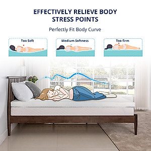 4 Inch Gel Memory Foam Mattress Topper Twin Size, Cooling Bed Topper for Pressure Relief with Removable Breathable Soft Cover, CertiPUR-US Certified