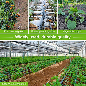 300pcs 1/4" Universal Barbed Tee Fittings, Kalolary Barbed Connectors Drip Irrigation Fits for 4/7mm Water Hose Drip Irrigation Watering System