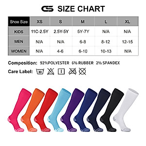 CS CELERSPORT 2 Pack Baseball Softball Soccer Socks Over the Calf Sports Tube Socks for Youth Men and Women Medium Black