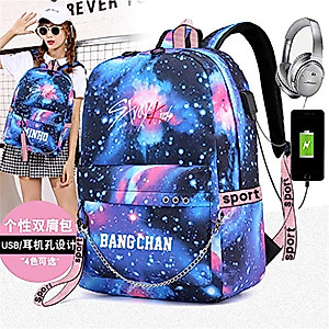 JUSTGOGO KPOP TWICE Backpack Daypack Shoulder Bag School Bag Bookbag with USB Charging Port