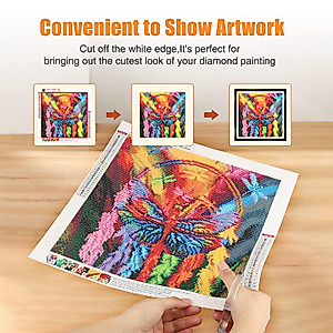 NAIMOER Upgraded 2Pack Diamond Painting Frames, Frames for 35x35cm Diamond Painting Canvas, Magnetic Diamond Art Frame Self-Adhesive, Diamond Painting Frames with Hooks for Wall Window Door (Black)