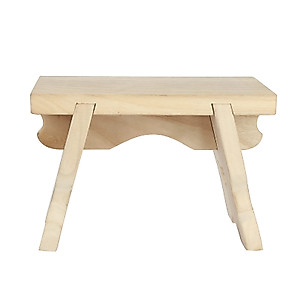 famobay Inovative Hand Crafted Hardwood Kid's Step Stool,Unfinished, No Glue, Screws, Staples or Nails, Lightweight and Sturdy, Plant Stand,Toddler Stool Chair, Unfinished Natural