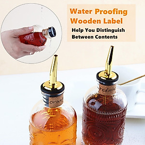 Shining Craft Coffee Syrup Dispenser Bottles Set 2 Pack 7 OZ Simple Small Syrup Bottles Set with Metal Pour Spout Ideal for Coffee Syrups, Condiments, Coffee bar, SC056 (2 pack)