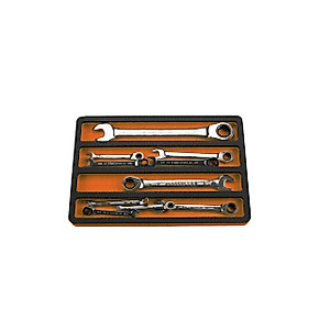 Polar Whale Tool Drawer Organizer Wrench Holder Insert Orange and Black Durable Foam Tray 15 x 10 Inches 4 Pockets Holds Wrenches Up to 14 Inches Long Fits Craftsman Husky Kobalt Milwaukee and More