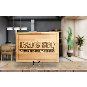 Dad BBQ Cutting Boards, Grill BBQ Master Gifts, Fathers Day Gifts, Bamboo Walnut Cutting Board, Kitchen Gifts, Dad Gifts For Birthday, Chef Cooking Gifts, Grilling Gifts For Men, Home Decor
