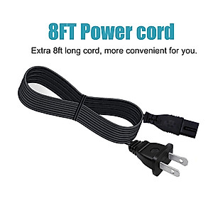 8ft AC Power Cord Replacement for Sony Playstation 1 2 PS1 PS2,Bose CineMate Series II 15 Digital Home Theater Speaker Companion 3 5 Multimedia Speaker System Power Cord 2 prong AC Cable
