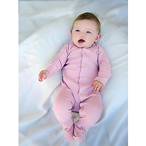 L'ovedbaby Baby Girls Organic Snap One-Piece Footies, Mauve, Preemie/NB 4-7 Lbs US