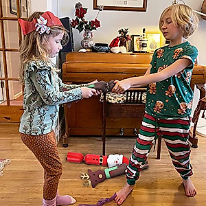 DoreenBow 12 Pack Christmas No Snap Party Favor Christmas Crackers Christmas Holiday Table Favors with Prizes Party Joke Gift for Kids Adults New Year Party Supplies