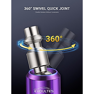 EVOULTES 2-Pack 1/4 Inch NPT Air Fittings, 360° Swivel Male Quick Plug Air Hose Fittings w/Sealant, Industrial Air Tool Swivel Air Hose Connector for Air Compressor Accessories