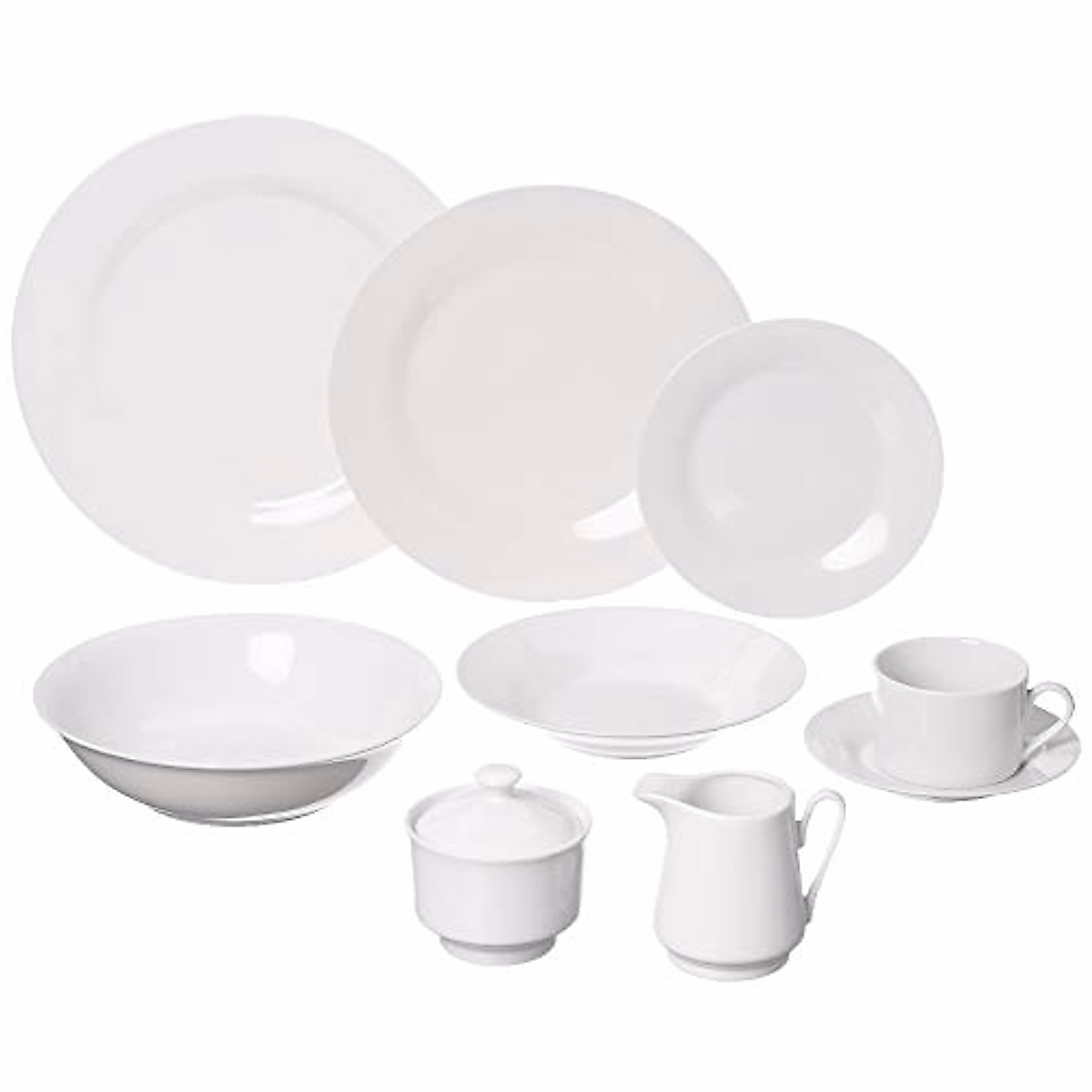 10 Strawberry Street Simply Round 45 Piece Dinnerware Set, White