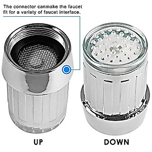 7 Color LED Light Changing Glow Shower Stream Water Faucet Tap for Kitchen Bathro​om 1 PCS