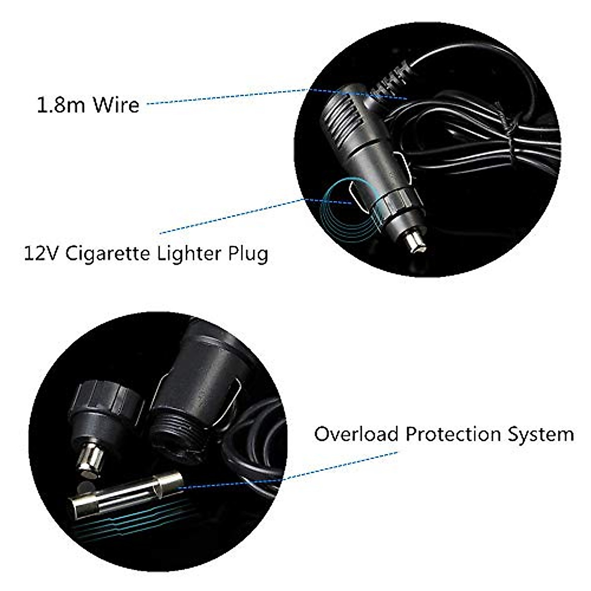 Electric Car Cooling Fan, Dual Head 12V 360 Degree Rotatable for Auto Truck Vehicle Boat