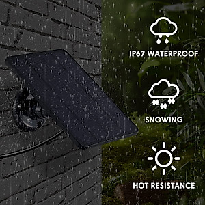 Fabbay Solar Panels for Security Camera Charging Solar Panel for Wireless Camera 360° Adjustable Mounting Solar Panels IP67 Waterproof Compatible with DC 5V 4W Camera USB or USB-C Port (Black, 8 Pack)