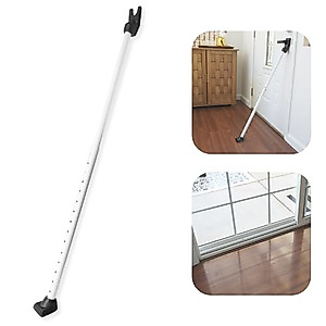 SECURITYMAN Adjustable Door Security Bar - Constructed of High Grade Iron - Great for Apartment Security or Home Protection Door Stoppers -(22.25” - 43.7” for Doors) (22.25” - 39.25” for Patio), White
