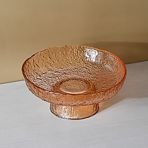 HALAWAKA Tall Glass Compote Plate Fruit Bowl Glass Decorative Bowl Fruit Candy Buffet Display Bowl Restaurant Home Tray Snack Nuts desserts Food Storage