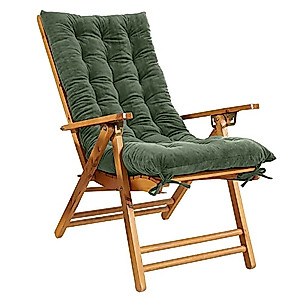 Tiita Rocking Chair Cushion with Ties Overstuffed Seat Back Cushion Pad Tufted Pillow for Outdoor Indoor Home (Green, 20 x 47 inch)