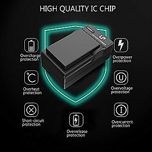 EN-EL9 EN EL9a Battery Charger Pack, LP 2-Pack Battery & Charger, Compatible with Nikon D40, D40X, D60, D3000, D5000 Cameras, Replacement for MH-23