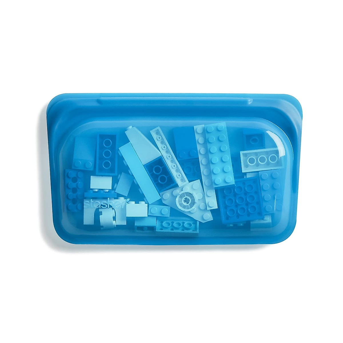 Stasher Reusable Silicone Storage Bag, Food Storage Container & Reusable Silicone Storage Bag, Food Storage Container, Microwave and Dishwasher Safe, Leak-free, Snack, Aqua