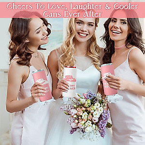 11 Pcs Bachelorette Can Coolers Sleeves Slim Getting Rowdy Getting Hitched Insulated Neoprene Drink Holders for Bachelorette Party Supplies Bridal Shower Wedding Party Decorations, 1 White and 10 Pink