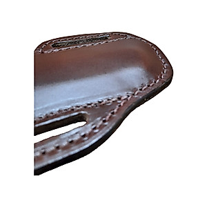Leather Pocket Right Hand Knife Sheath for Buck 110 or 112 Knife, Folding Pancake Style Knife Holder, Brown