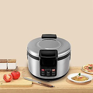 REHOUPTU Rice Warmer with Inner Pot, Commercial Rice Warmer with Display (Warm Function Only, Not Cooker) Stainless Steel Exterior, Non-Stick Insert Pot-19 L/20QT, Use for Hotel, Canteen