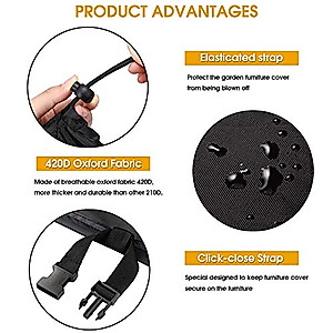 Toodro Zero Gravity Chair Cover, Folding Chairs Cover Protectors Waterproof Garden Furniture Cover 420D Oxford Polyester (107x90cm)