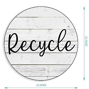BabyPop! Recycle Trash Can Combo, Recycle Magnet for Trash Can, Garbage Recycle Bin Combo, Trash Recycle Bin Combo, Farmhouse Rustic Design