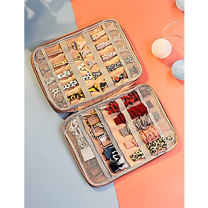 Wearlizer Watch Band Case Watch Band Storage Case Hold 35 Watch Straps Portable Organizer Bag Compatible with Apple Watch Band, Watch Band Pin, Headset and Other Accessories-Pink