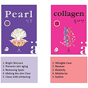 Merry Youth Korean Skin Care Face Masks Sheet - Facial Natural Ampoule Set (pack of 6) - Skincare Treatment Beauty Products for Women, men, teen girl - Hydrating Moisturizer