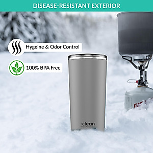 The Clean Hydration Company Tumbler Insulated with Lid, Double-Wall Vacuum, 20 Oz Travel, Office Tumbler, Hot & Cold Drinks, Ceramic Interior, Spill-Proof, BPA-Free, No Metal Taste