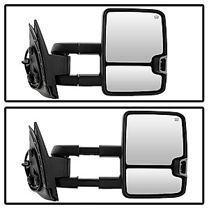 ACANII - [2015 Style] Telescoping Towing Power Heat Smoke LED Signal Side Mirrors Left+Right For 07-13 Silverado Sierra