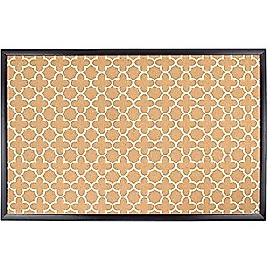 U Brands Cork Bulletin Board, 35 X 23 Inches, Black Wood Frame, Fashion Design Print